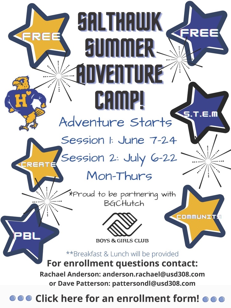 Enrollment open for Salthawk Summer Adventure Camp | Hutchinson Middle ...